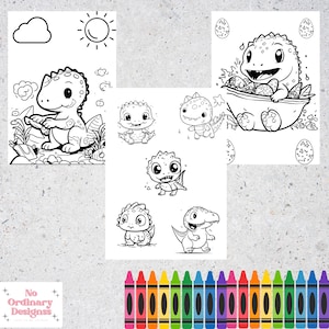 Dinosaur Coloring Pages: Fun Printable Activity (digital Download) - Etsy