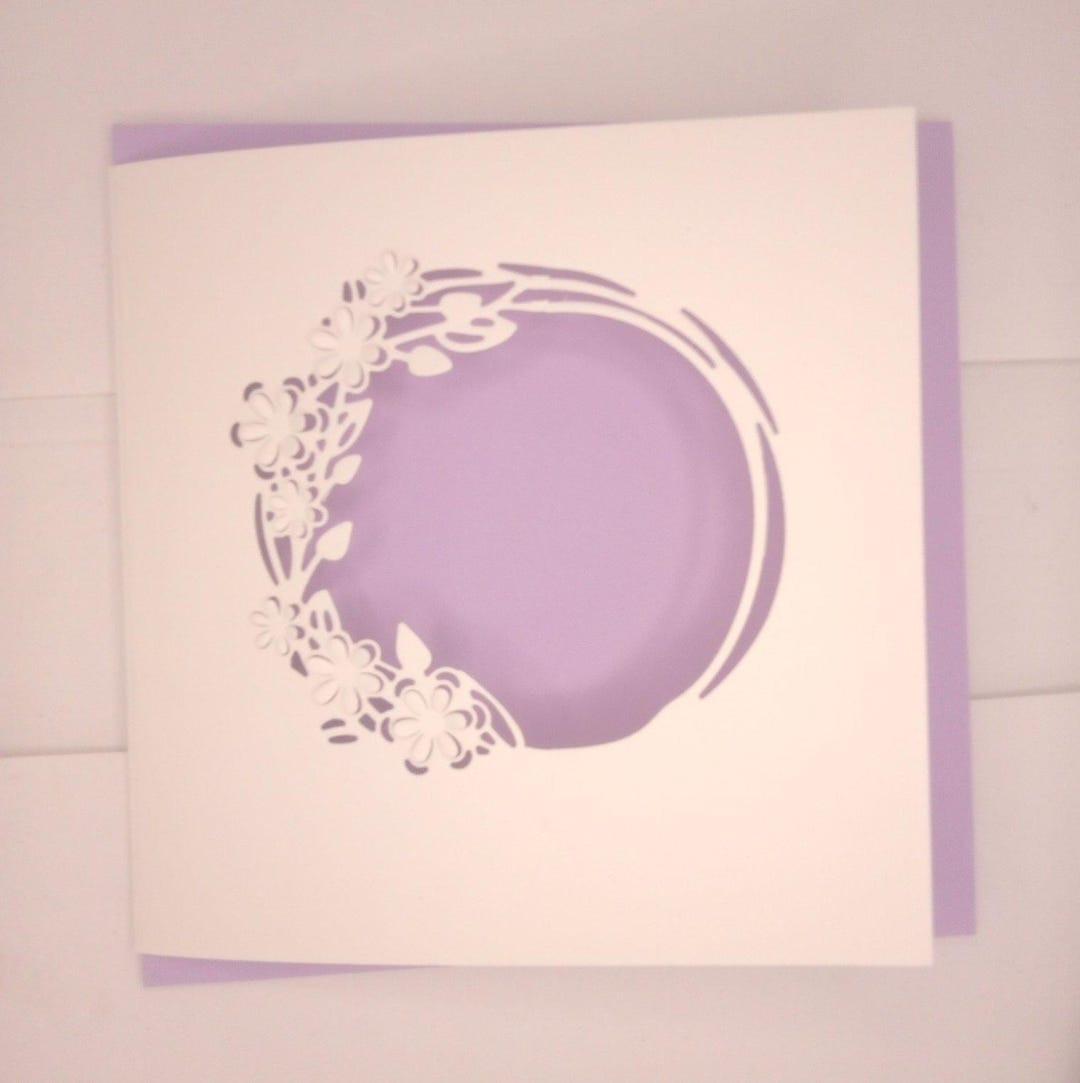 3x White Blank 6" Square Cards With Round 'floral & Foliage' Aperture ...