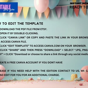 Birthday Party Invitation Editable, Party Editable Invite, Editable ...