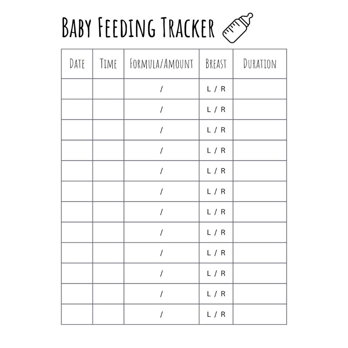 Printable Daily Baby Tracking Page, DIY Baby Tracking Log Book, Feeding ...