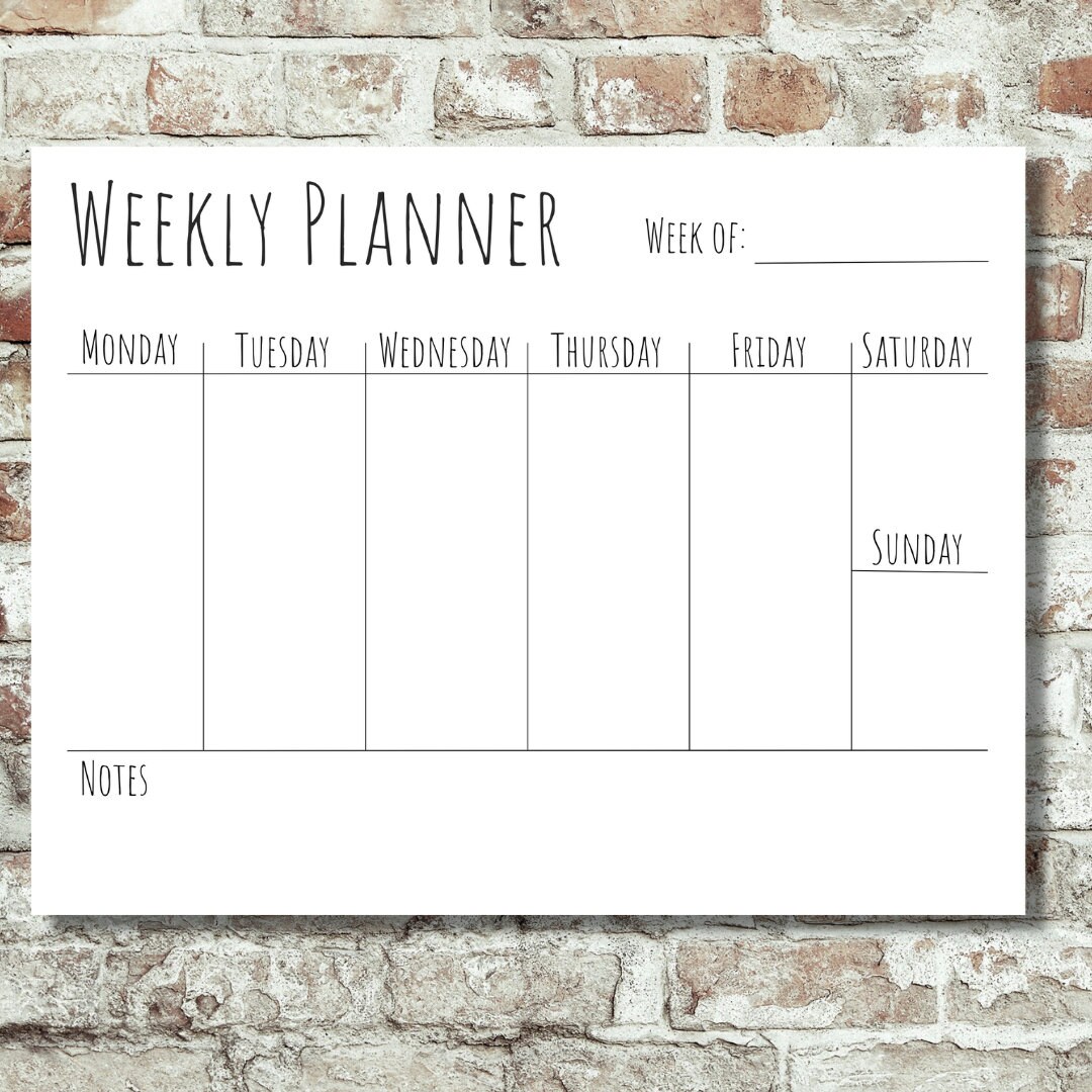 Weekly Planner, Printable Planner, Printable Weekly Planner, Minimalist ...