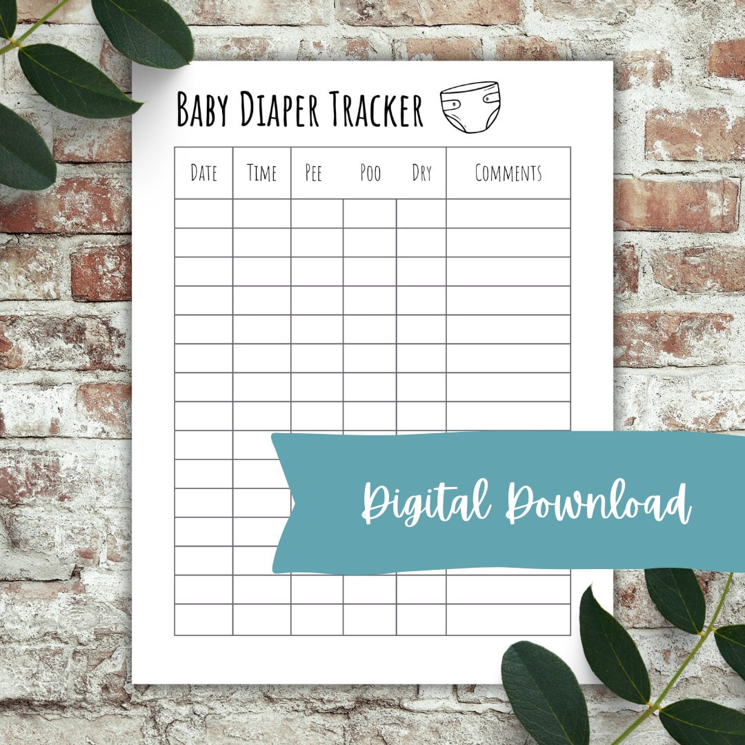 Printable Daily Baby Tracking Page, DIY Baby Tracking Log Book, Diaper ...