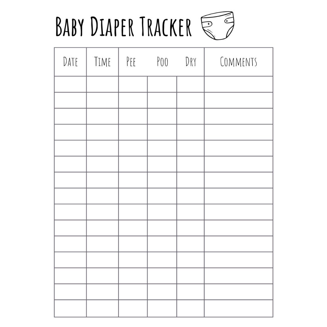Printable Daily Baby Tracking Page, DIY Baby Tracking Log Book, Diaper ...