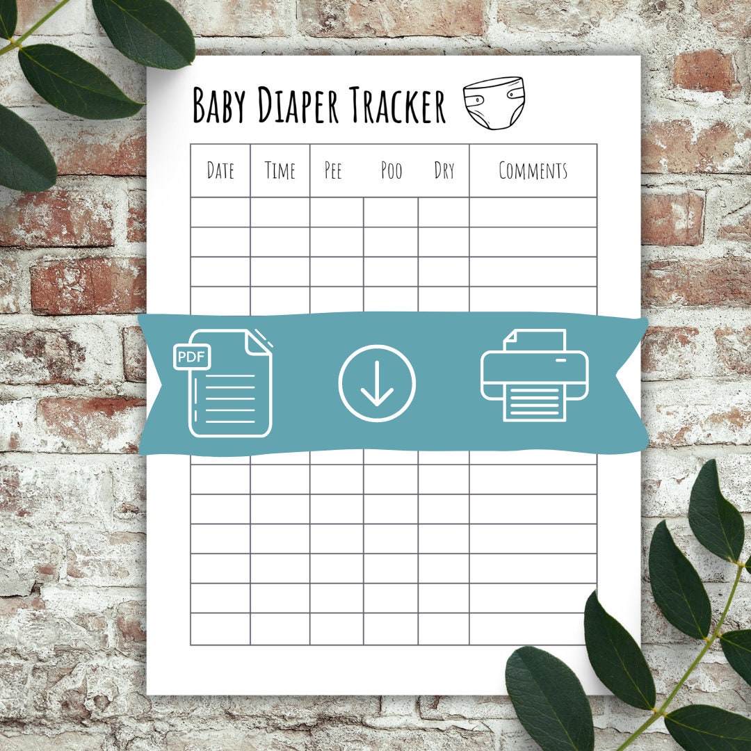Printable Daily Baby Tracking Page, DIY Baby Tracking Log Book, Diaper ...