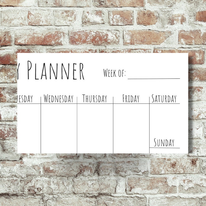 Weekly Planner, Printable Planner, Printable Weekly Planner, Minimalist ...