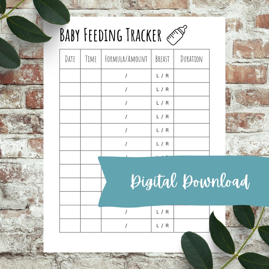 Printable Daily Baby Tracking Page, DIY Baby Tracking Log Book, Feeding ...