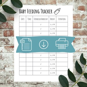 Printable Daily Baby Tracking Page, DIY Baby Tracking Log Book, Feeding ...
