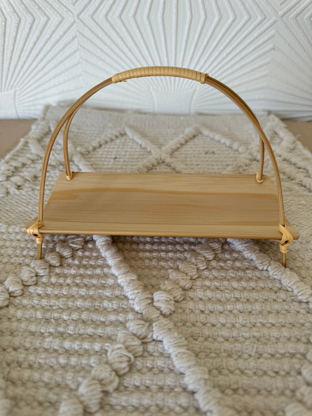 Bamboo & Rattan Display Plate With Handles Ideal for Sushi, Desserts ...
