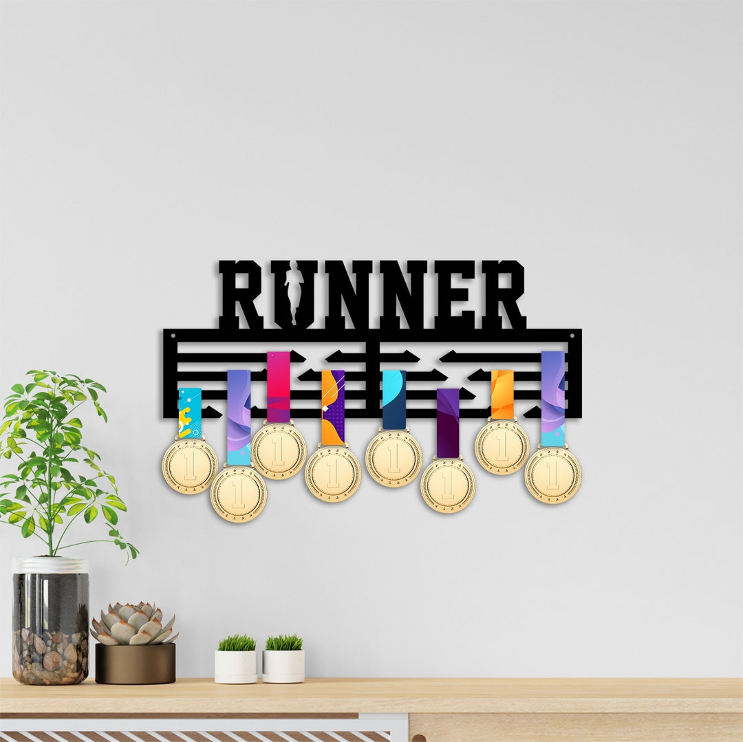 Runner Medal Hanger SVG Wood Medal Holder CDR Trail Running Hanger DXF ...