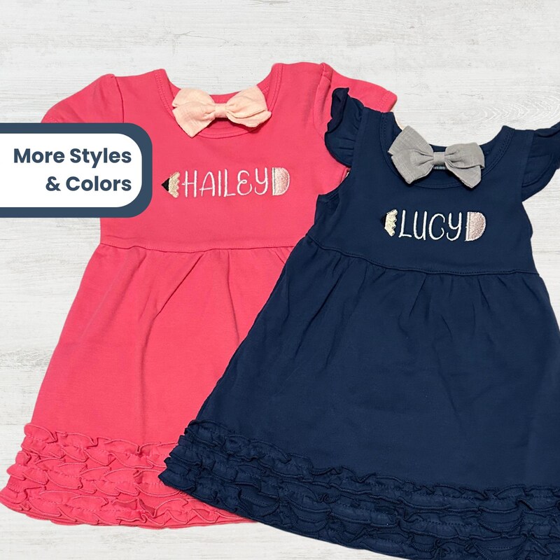 Girls Monogram Dress - Etsy