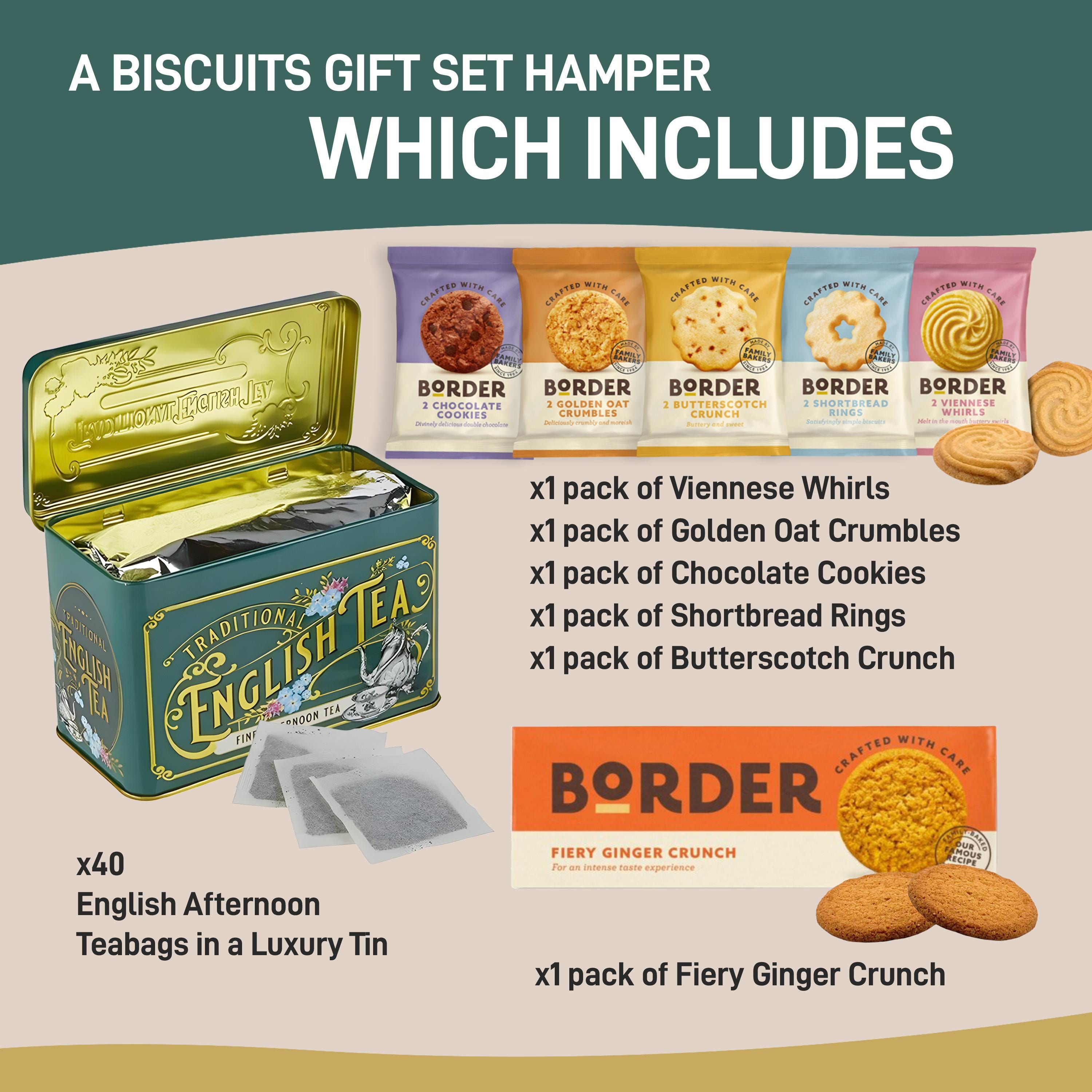 Border Biscuits Gift Set Afternoon Tea Hamper - Border Ginger Crunch ...
