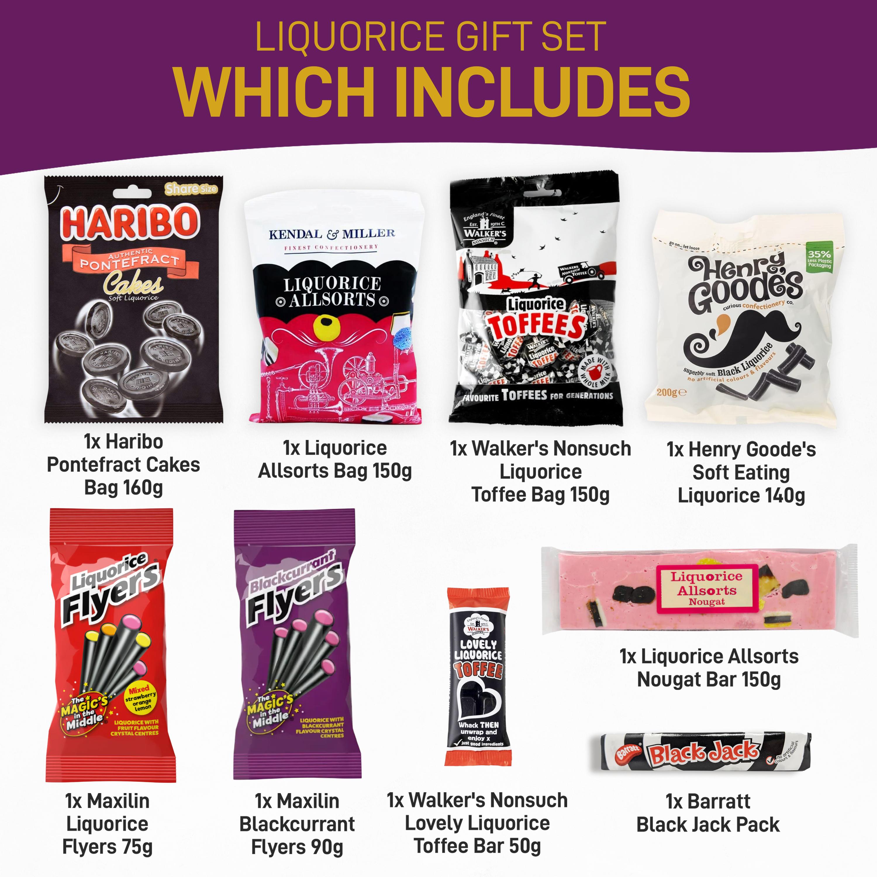 Liquorice Gift Set With Allsorts, Flyers, Pontefract Cakes, Liquorice ...