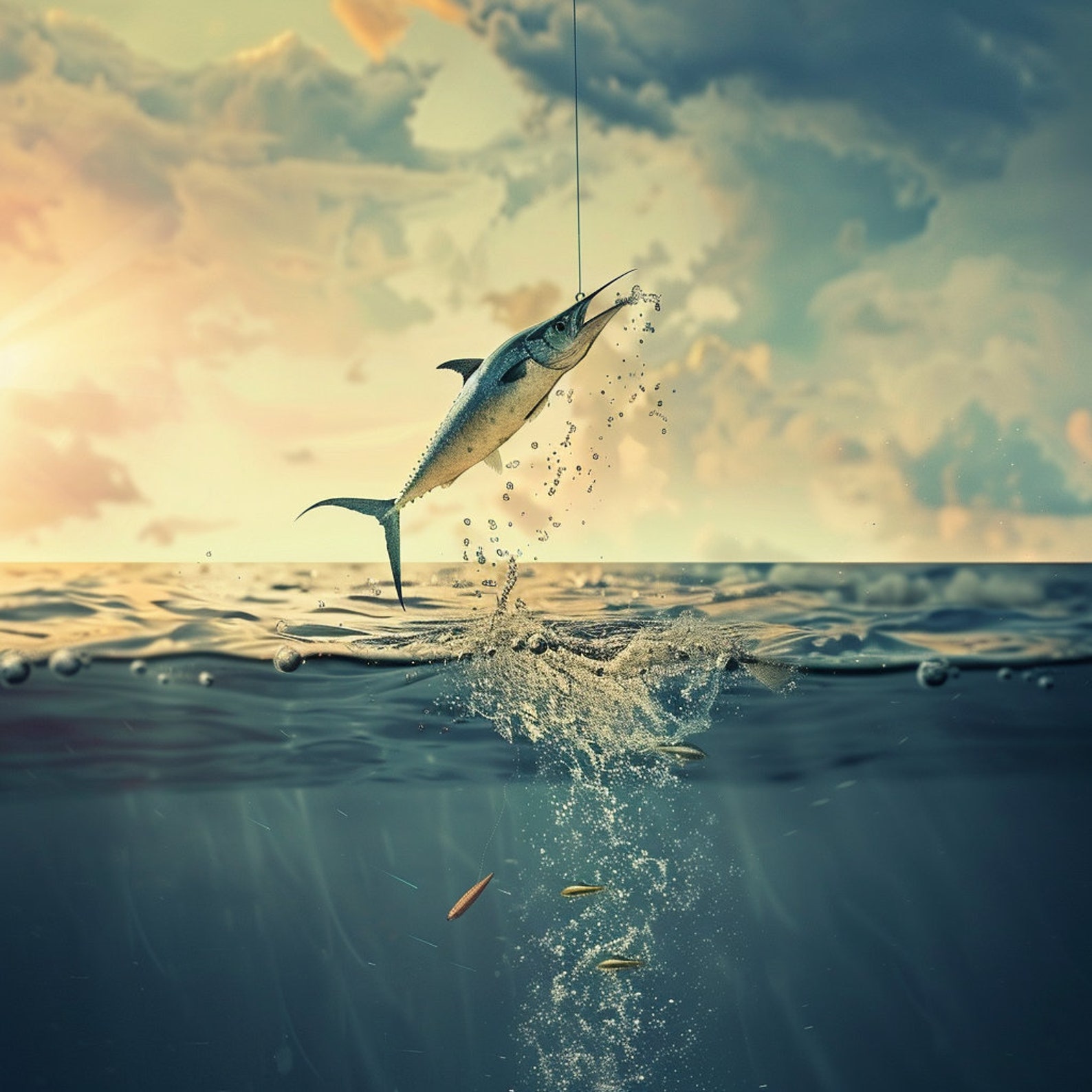Fisherman Art, Flying Minnow Artwork - Etsy