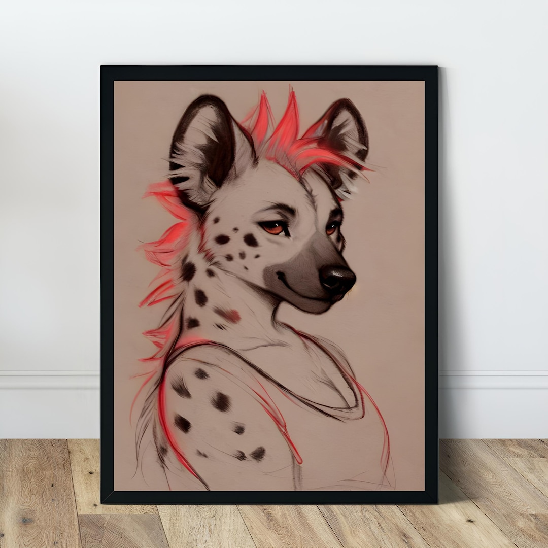 Furry Art Print / Anthro Art Print / Original Art / Pencil Drawing ...
