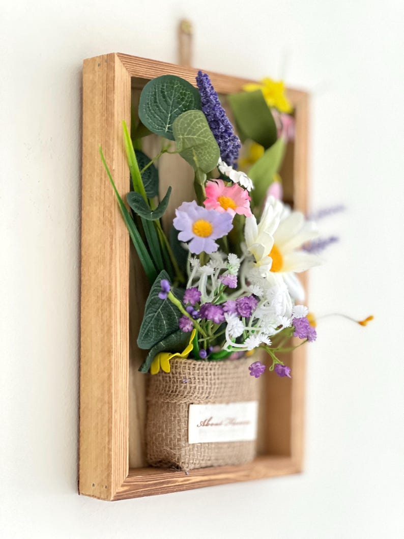 Daisy Meadow Wooden Flower Frame, Cottagecore Wall Decor, Farmhouse ...