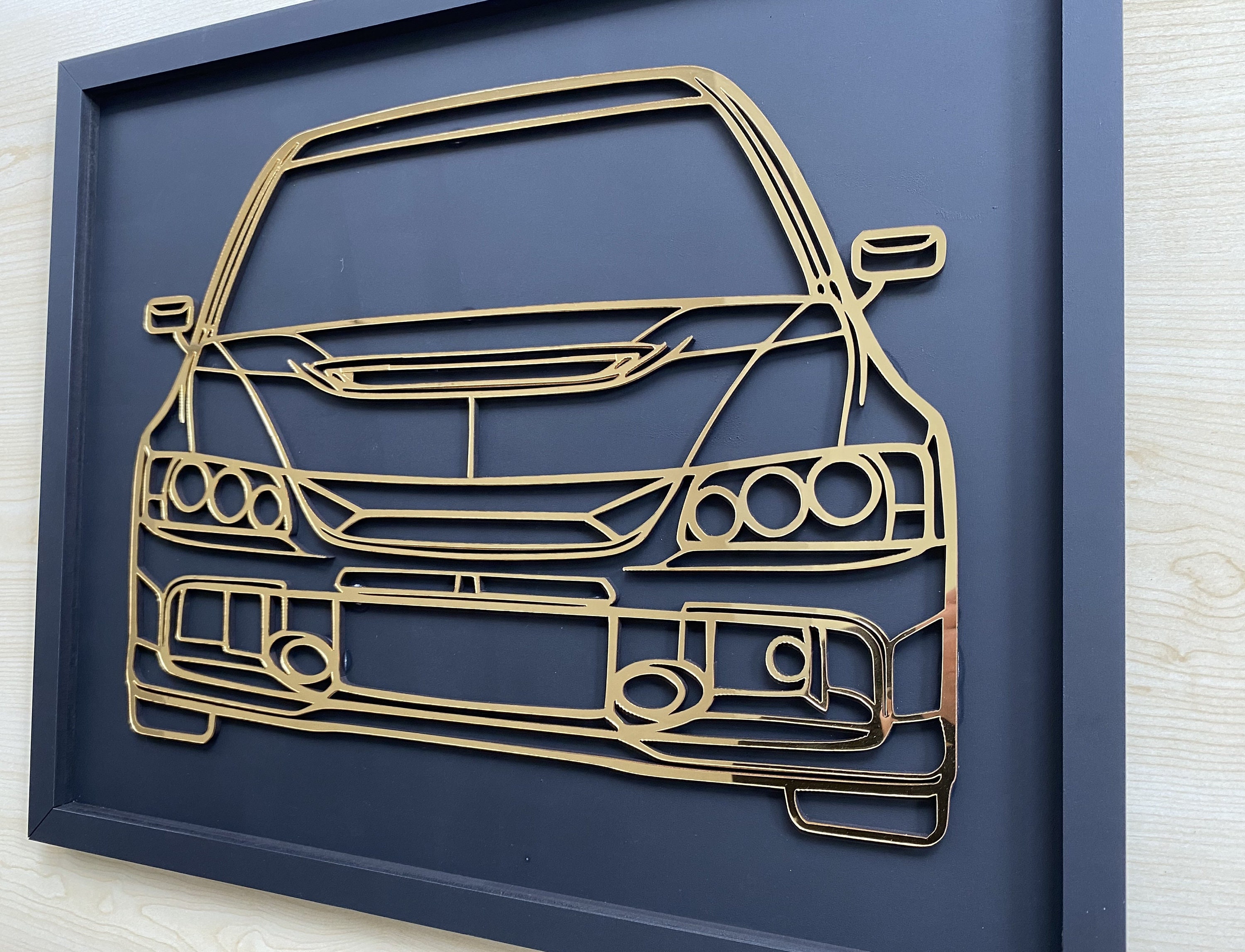 Evo 9 Front Car Wooden Wall Art Silhouette Wood Wall Art Car Silhouette ...