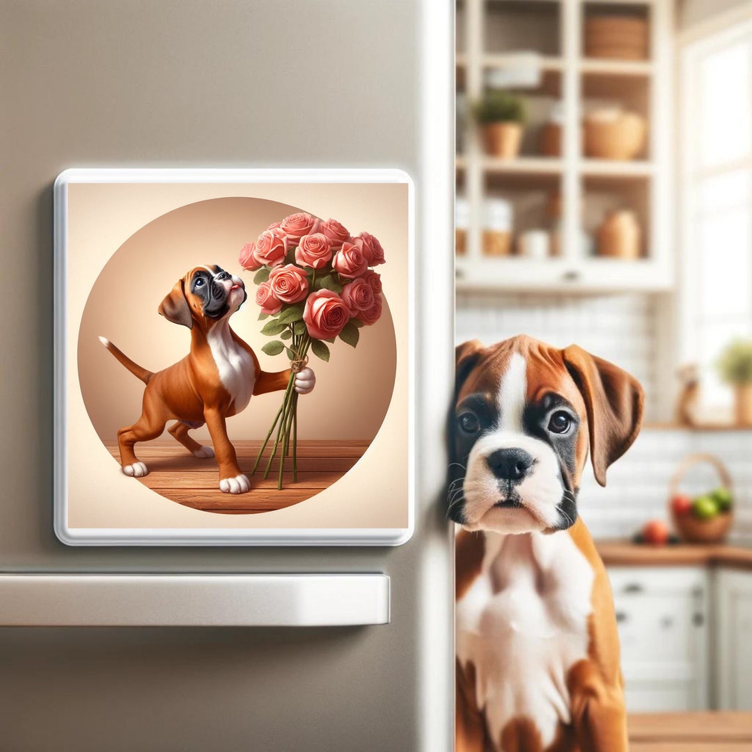 Boxer Dog Magnet, Dog Lovers Gift, Cute Dog Magnet, Personalized Pet ...