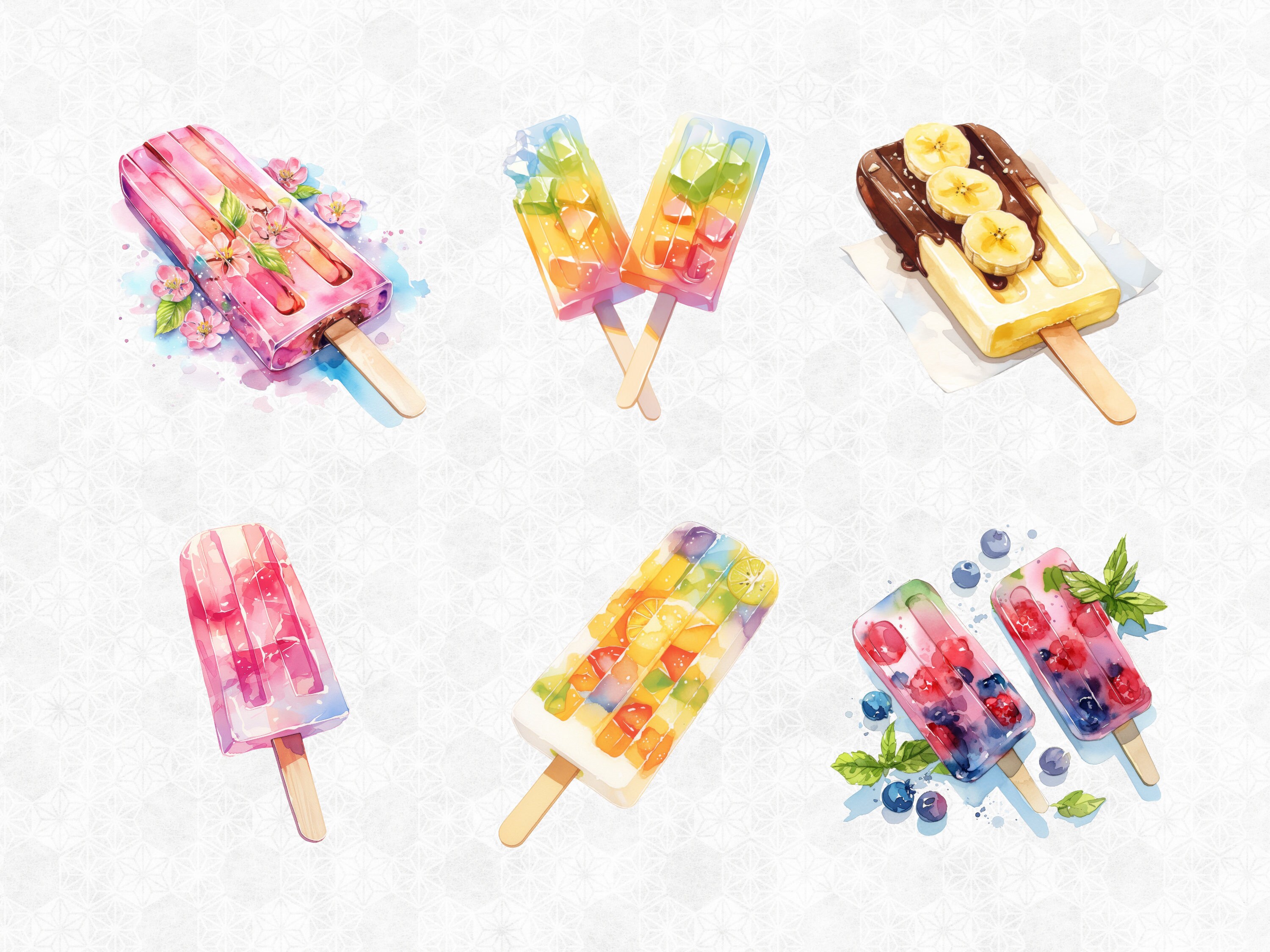Popsicle Clipart: Summer Ice Cream PNG Bundle (digital Download) - Etsy