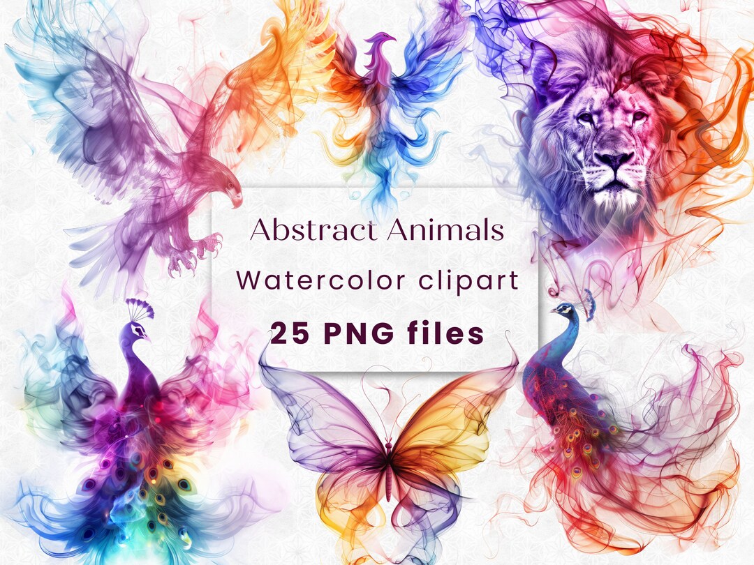 Abstract Smoke Animals Clipart, Jungle Animal, Wild Rainforest, Lion ...