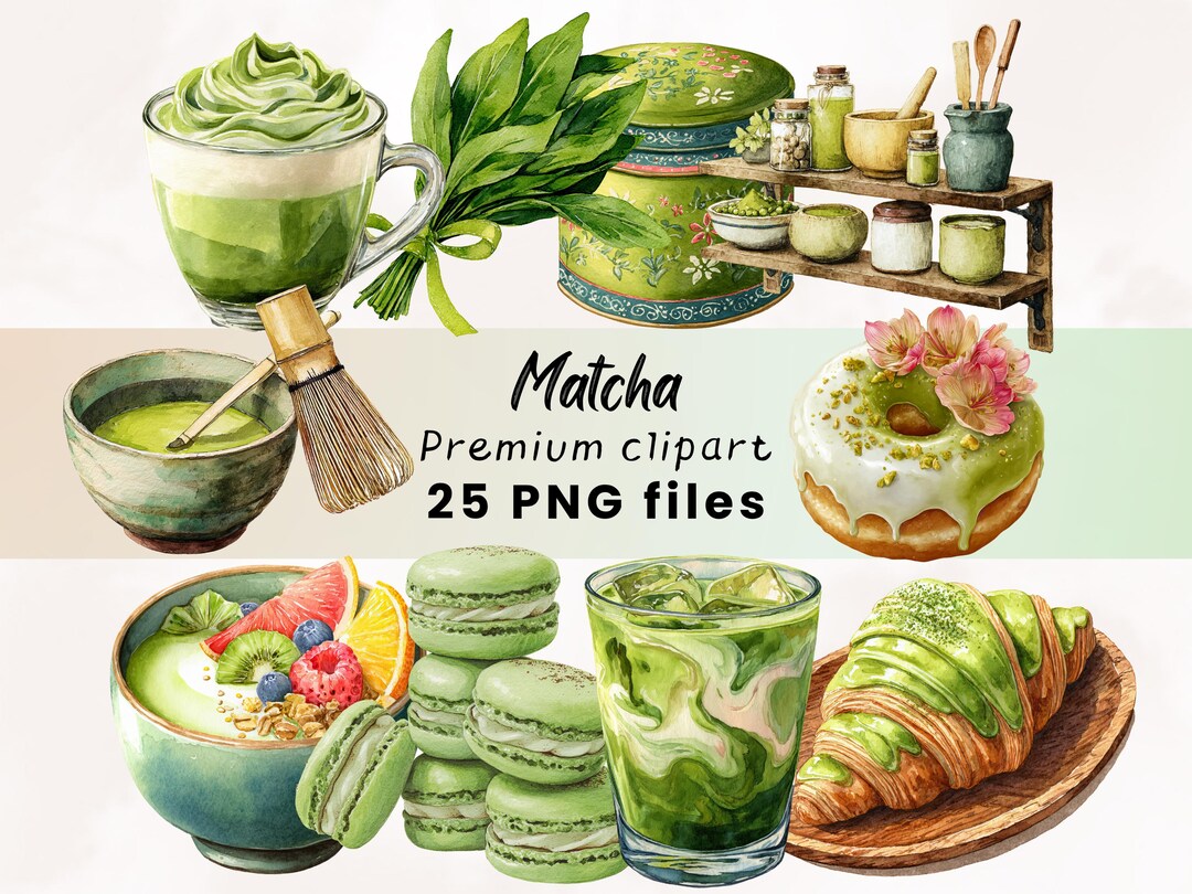 Matcha Clipart, Matcha Tea PNG, Dessert Clipart, Japanese Cafe, Green ...