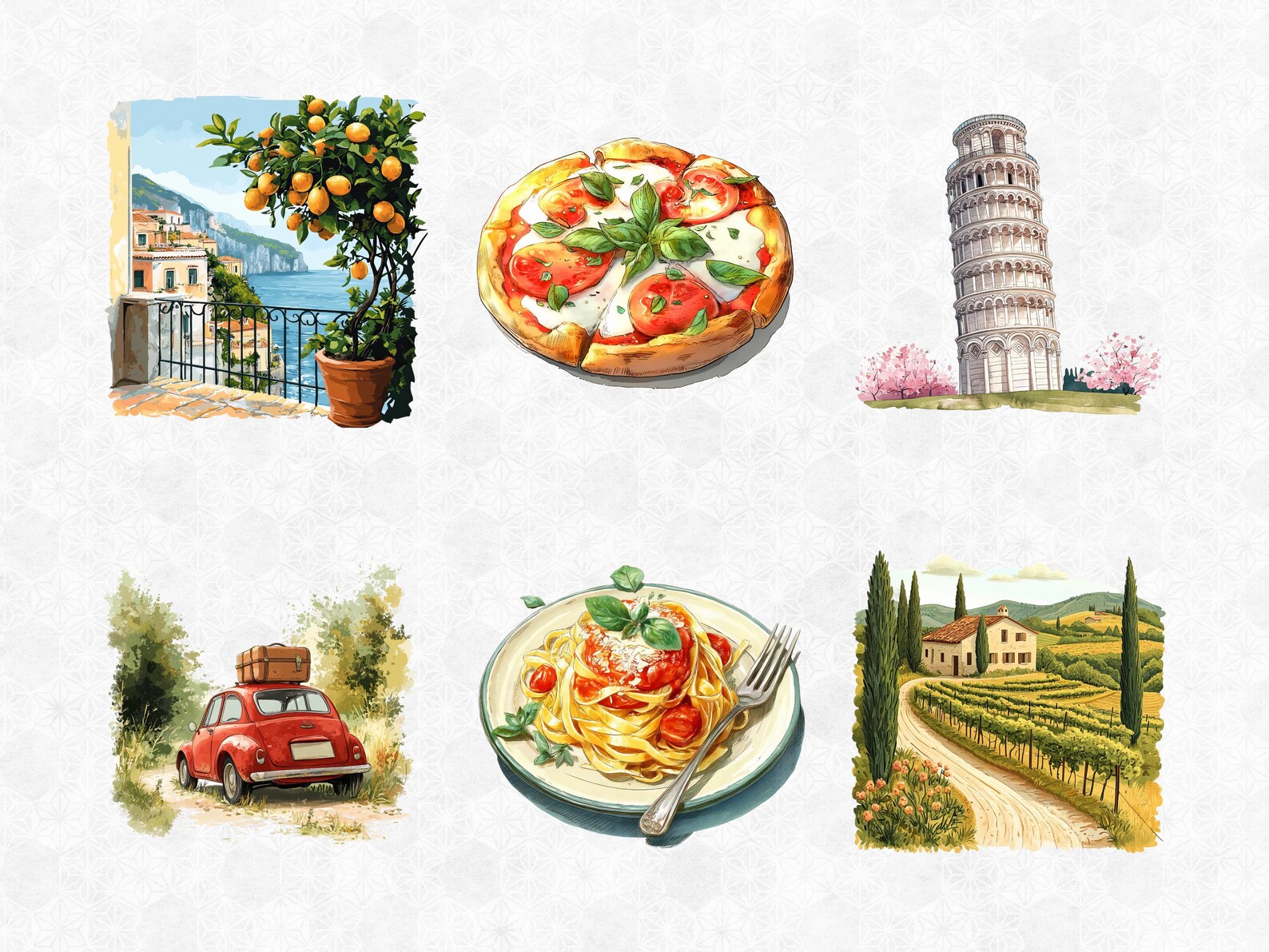Watercolor Italy Clipart, Italy Art, Italian Culture PNG, Travel ...