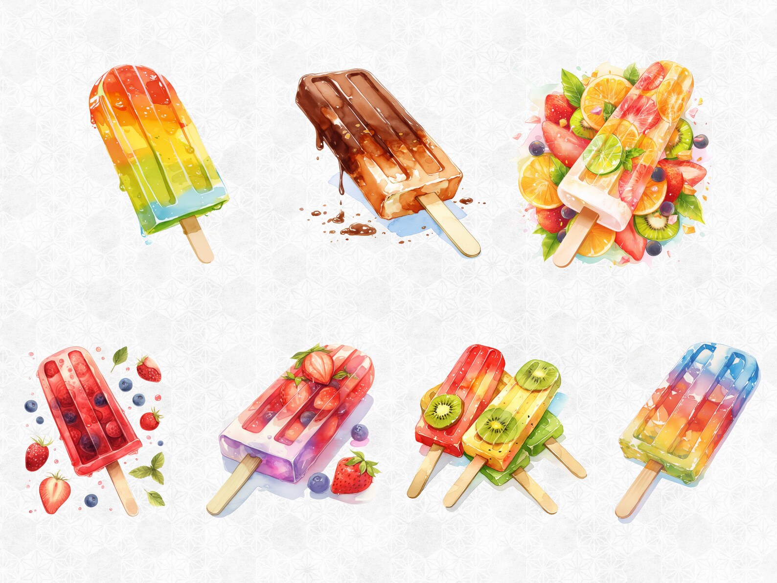 Popsicle Clipart: Summer Ice Cream PNG Bundle (digital Download) - Etsy