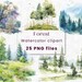 Watercolor Forest Clipart, Woodland Landscape, Image, Pine Tree, Nature ...