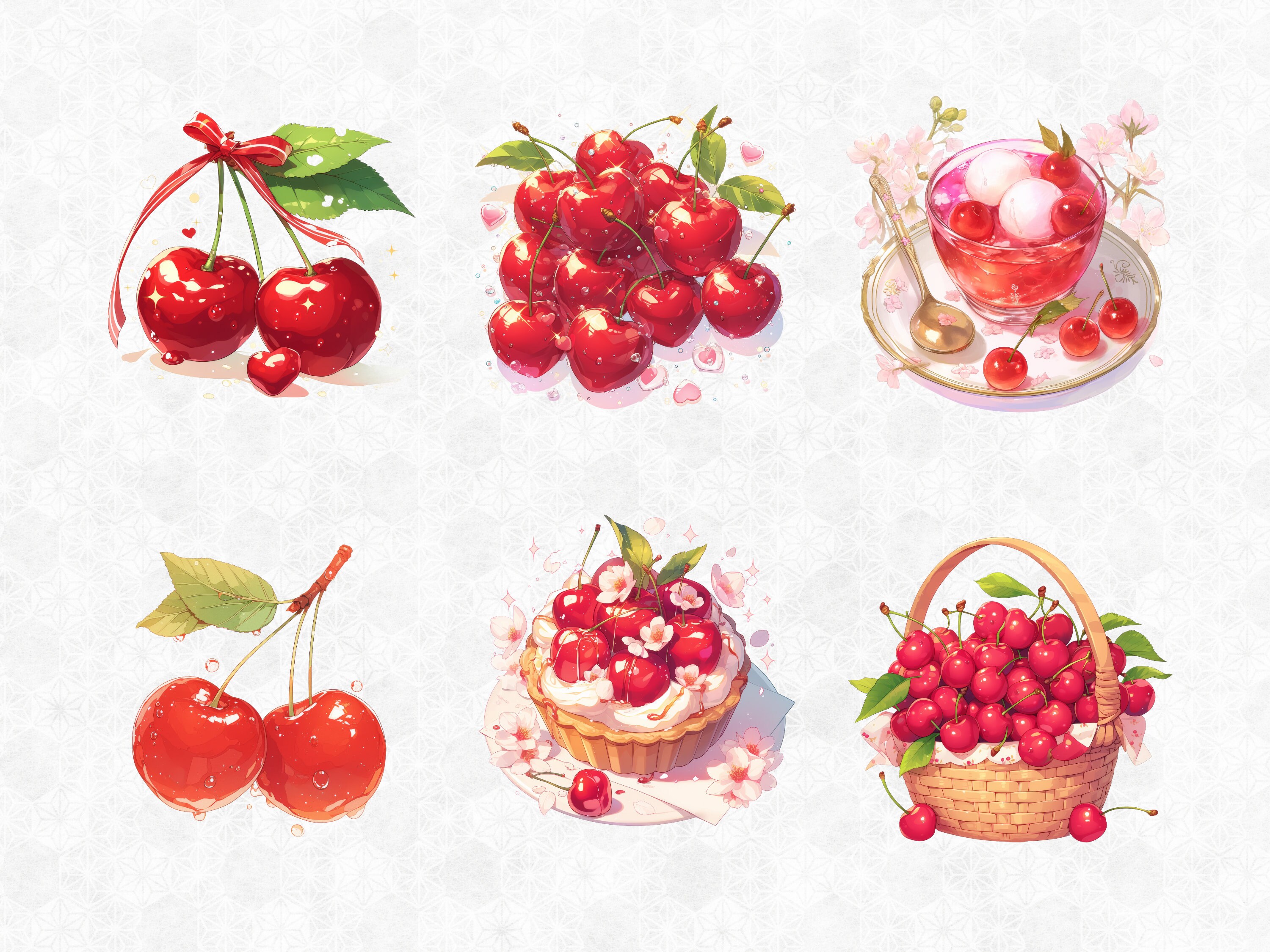 Cute Kawaii Cherry Clipart, Anime Japanese, Kawaii Food PNG, Summer ...