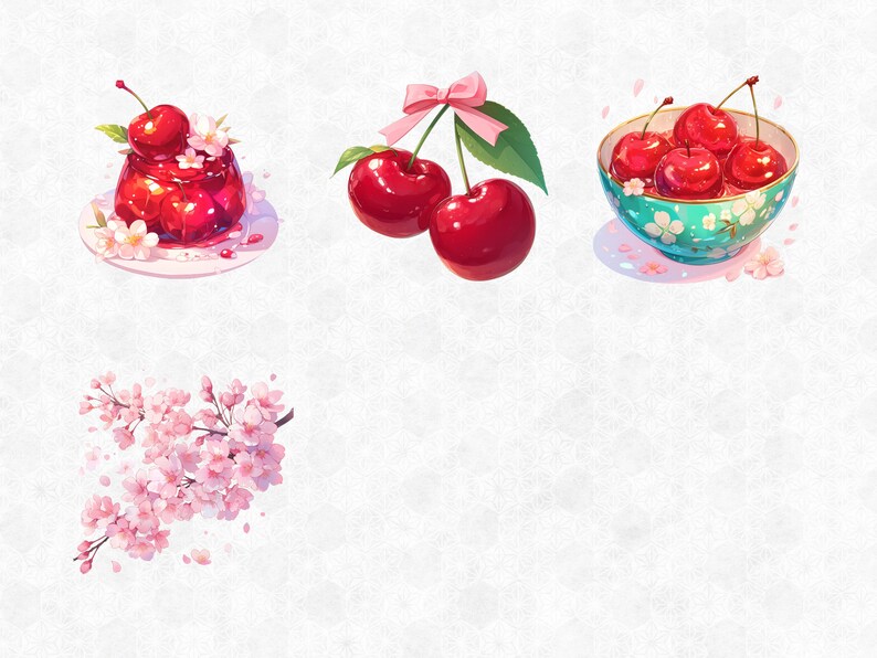 Cute Kawaii Cherry Clipart, Anime Japanese, Kawaii Food PNG, Summer ...