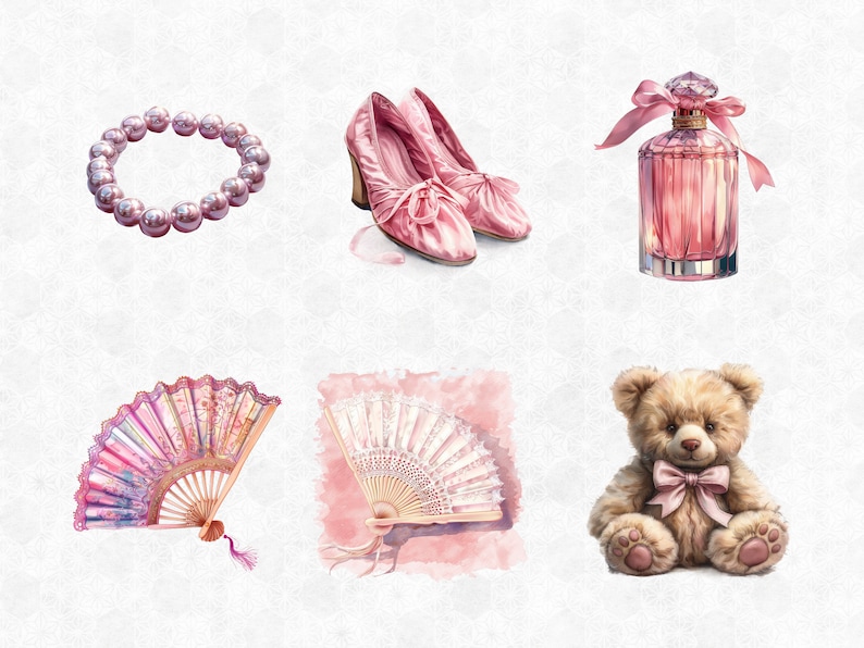 Coquette Aesthetic Clipart, Pink Clipart, Pink Watercolor, Feminine ...