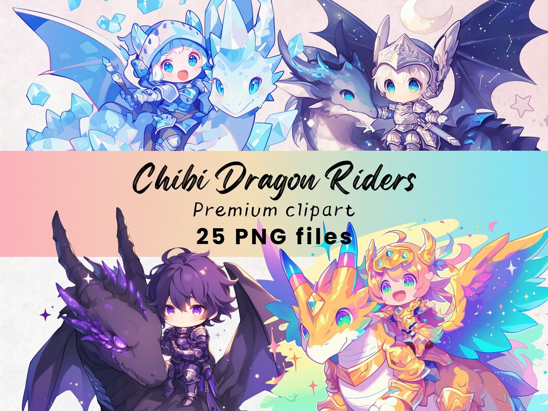 Cute Knight and Dragon Clipart - Medieval Chibi Clip Art, Fantasy Baby ...