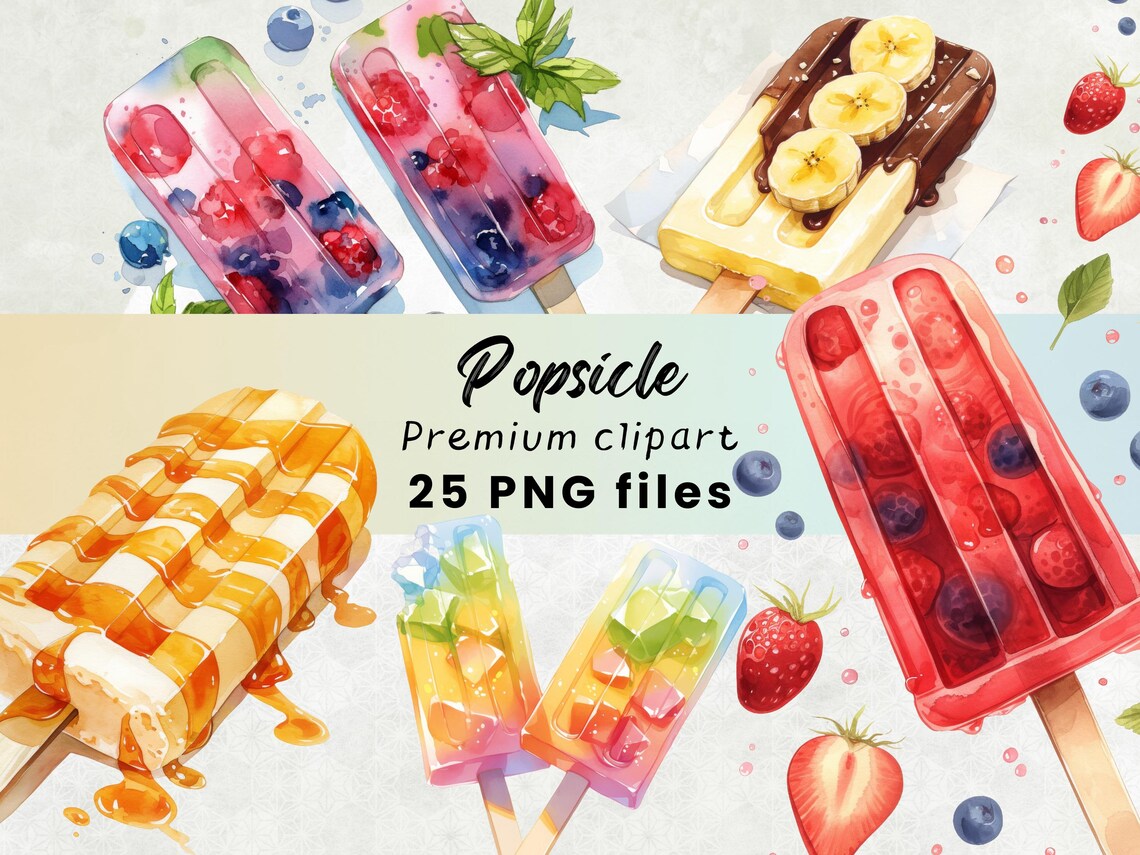 Popsicle Clipart: Summer Ice Cream PNG Bundle (digital Download) - Etsy