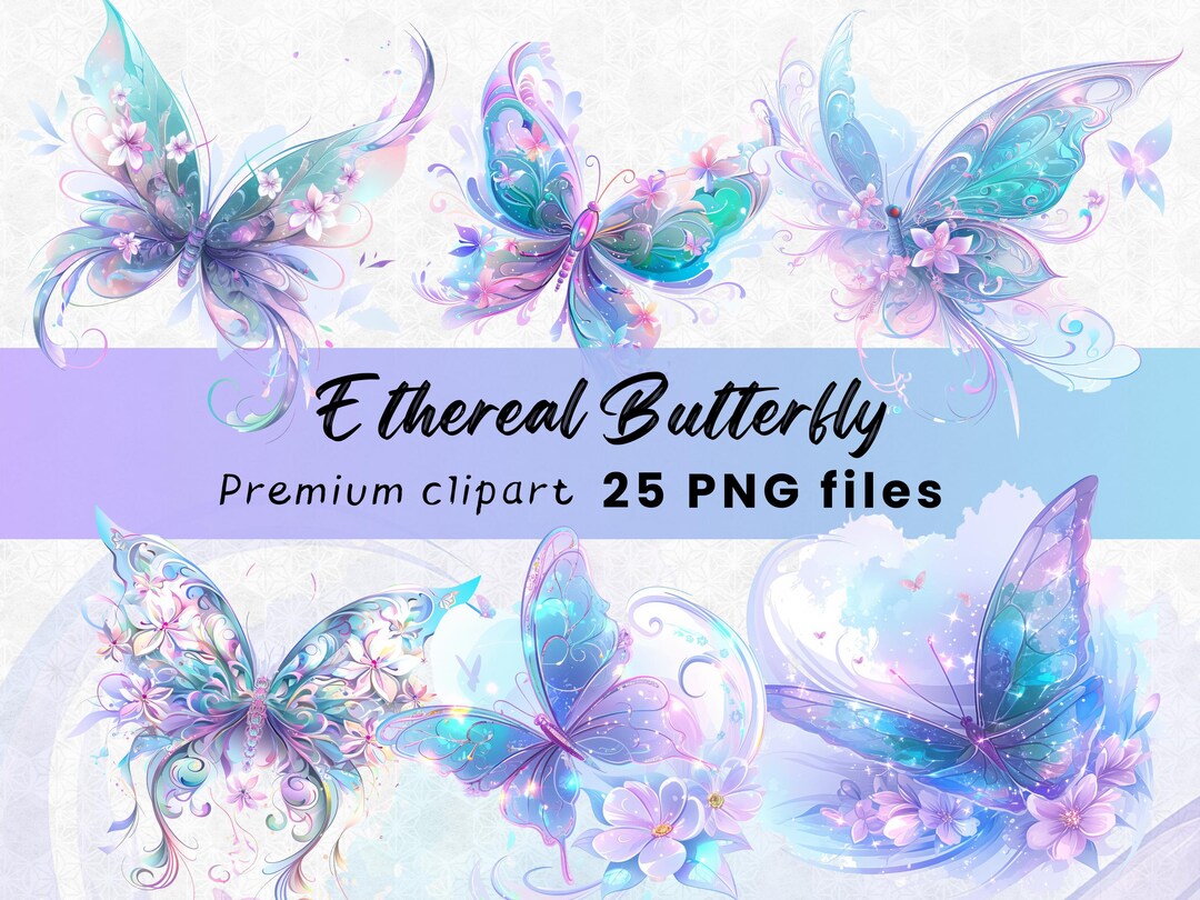 Ethereal Butterfly Clipart, Magical Butterflies, Fantasy PNG, Fairies ...