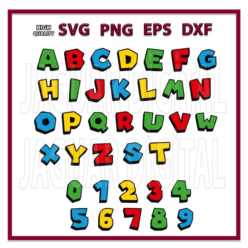 Super Mario Font, Mario Font, Super Mario Letters, Super Mario Font Svg ...