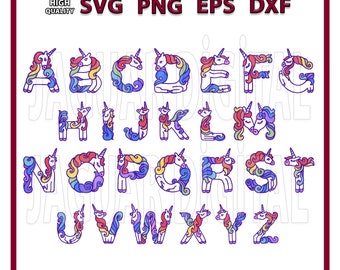 Unicorn Alphabet, Unicorn Letter, Unicorn Number, Unicorn PNG, Unicorn ...