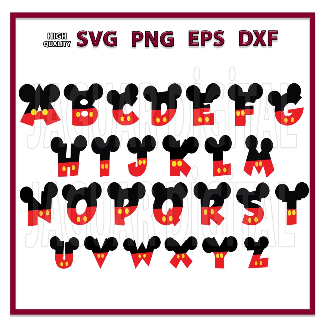 Mickey Mouse Svg Alphabet Font Letters Mickey Mouse Birthday,mickey ...