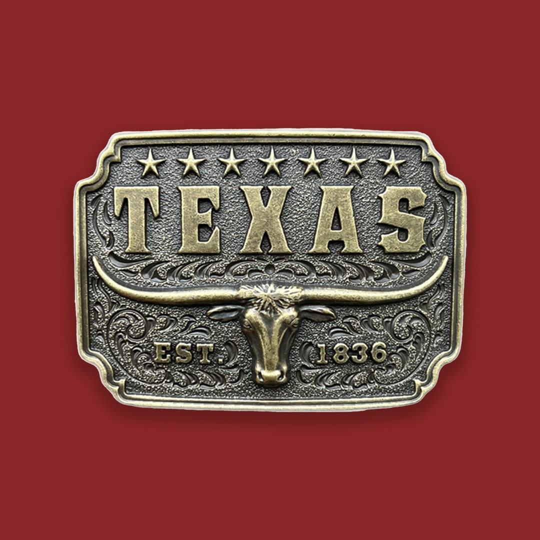 Texas Longhorn Cattle Belt Buckle, Western Cowboy Belt Buckle - Etsy