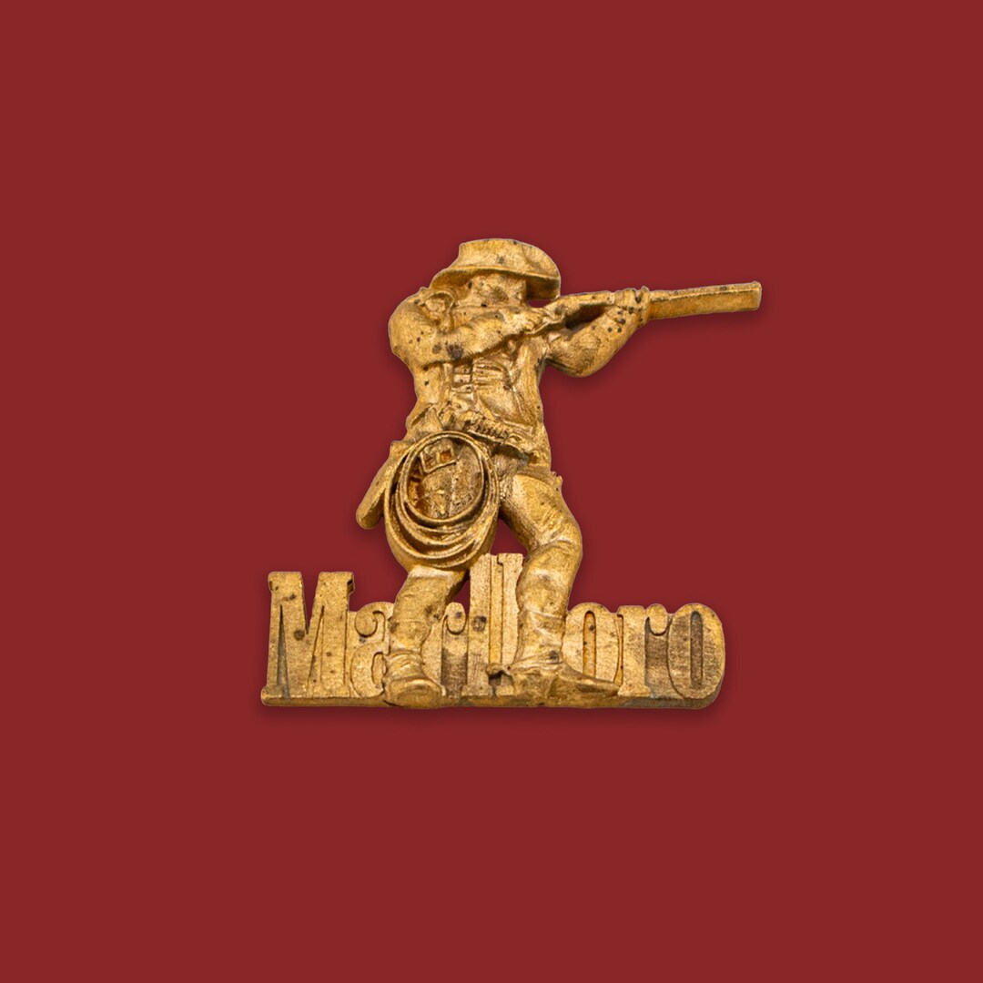 Marlboro Cowboy Metal Sticker With Gun and Rope in Hand, Marlboro Decal ...
