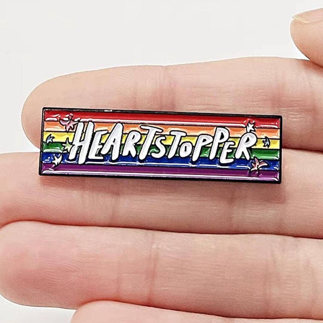 Heart Stopper Rainbow Pin, Heartstopper Enamel Brooch - Etsy