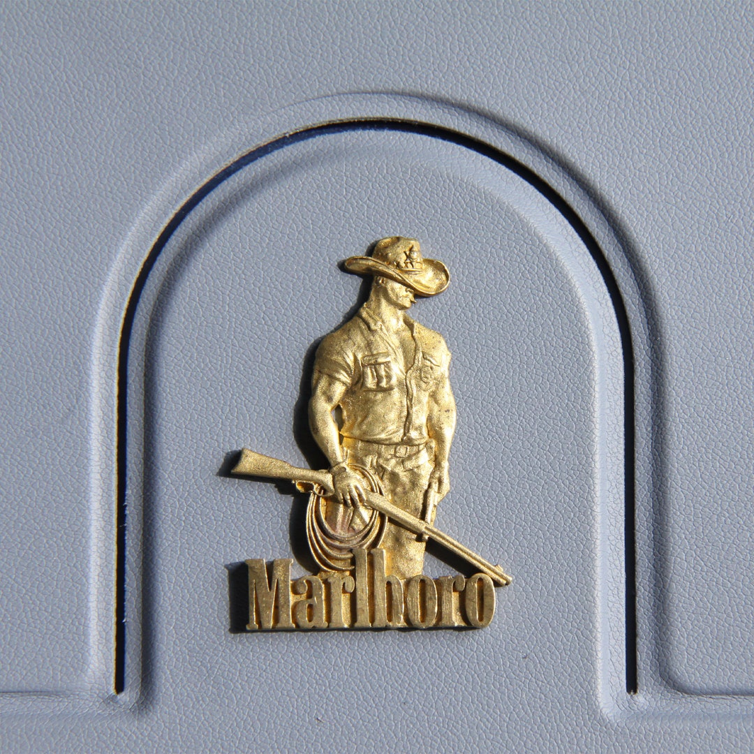 Marlboro Cowboy Metal Sticker With Gun and Rope in Hand, Marlboro Decal ...