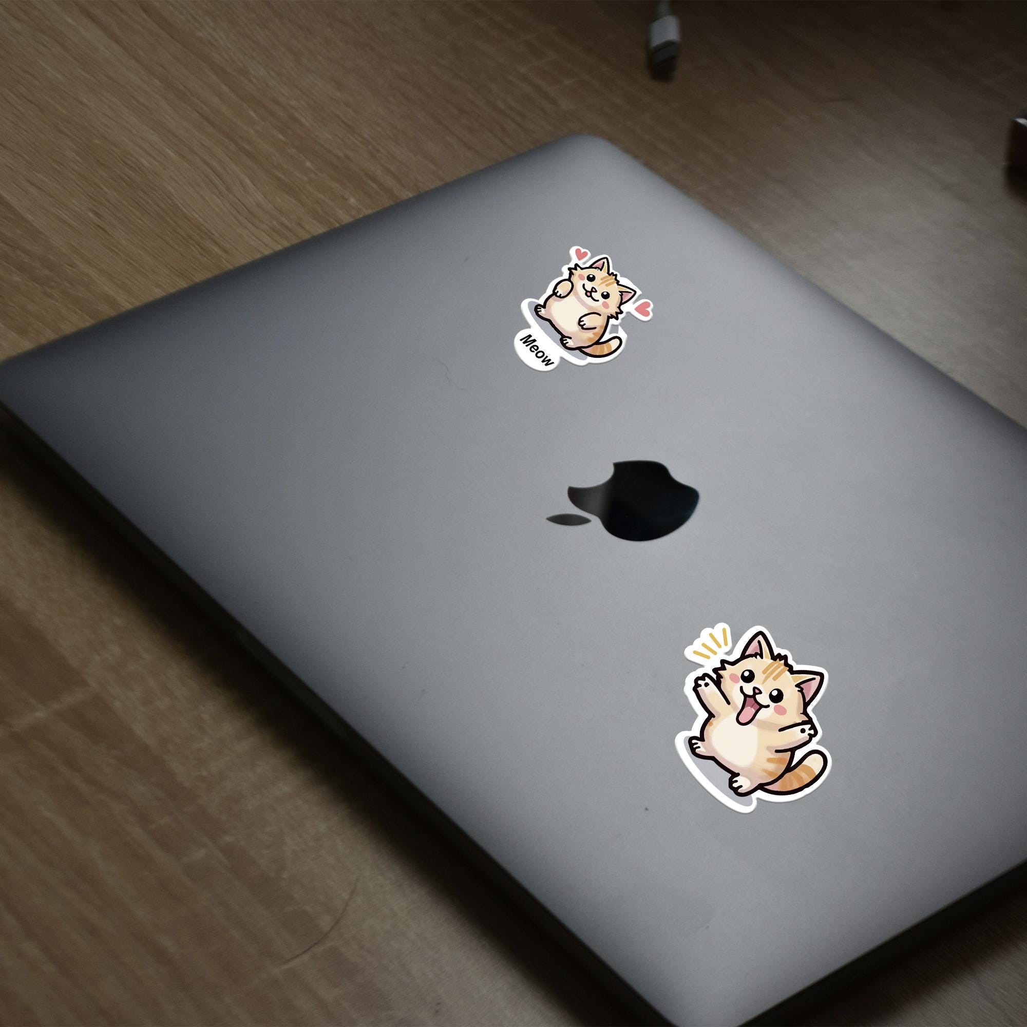 Laptop Cute Kitten Sticker, Suit Case Cat Sticker, Printable Kitten ...