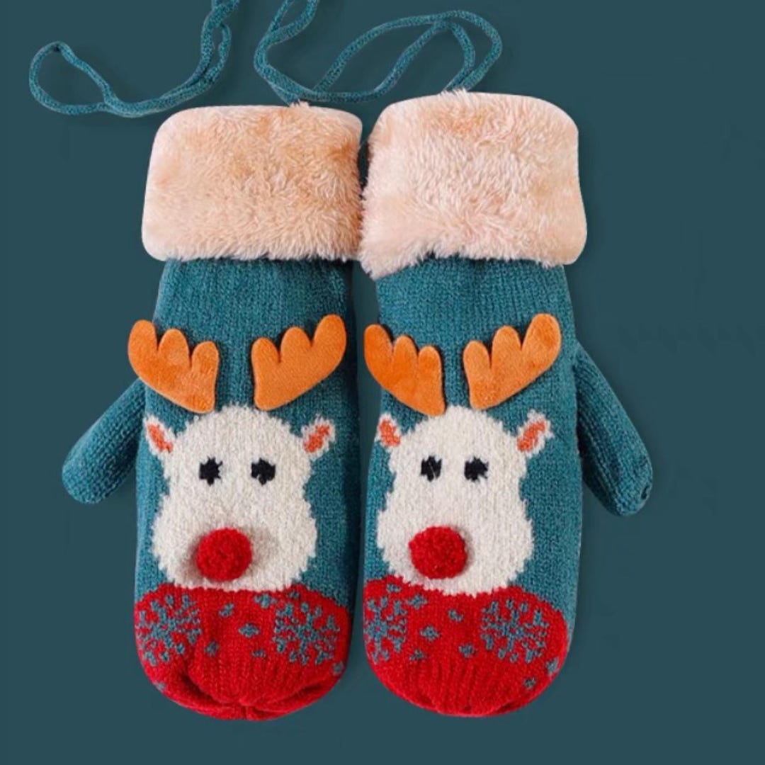 Christmas Reindeer Mitten, Cuter Reindeer Mittens, Knitted Mittens ...