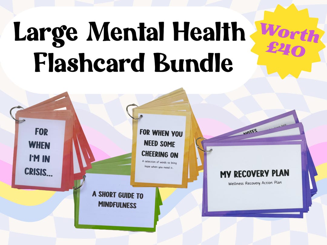 Large Mental Health Flashcard Bundle Recovery Aids Crisis Hope ...