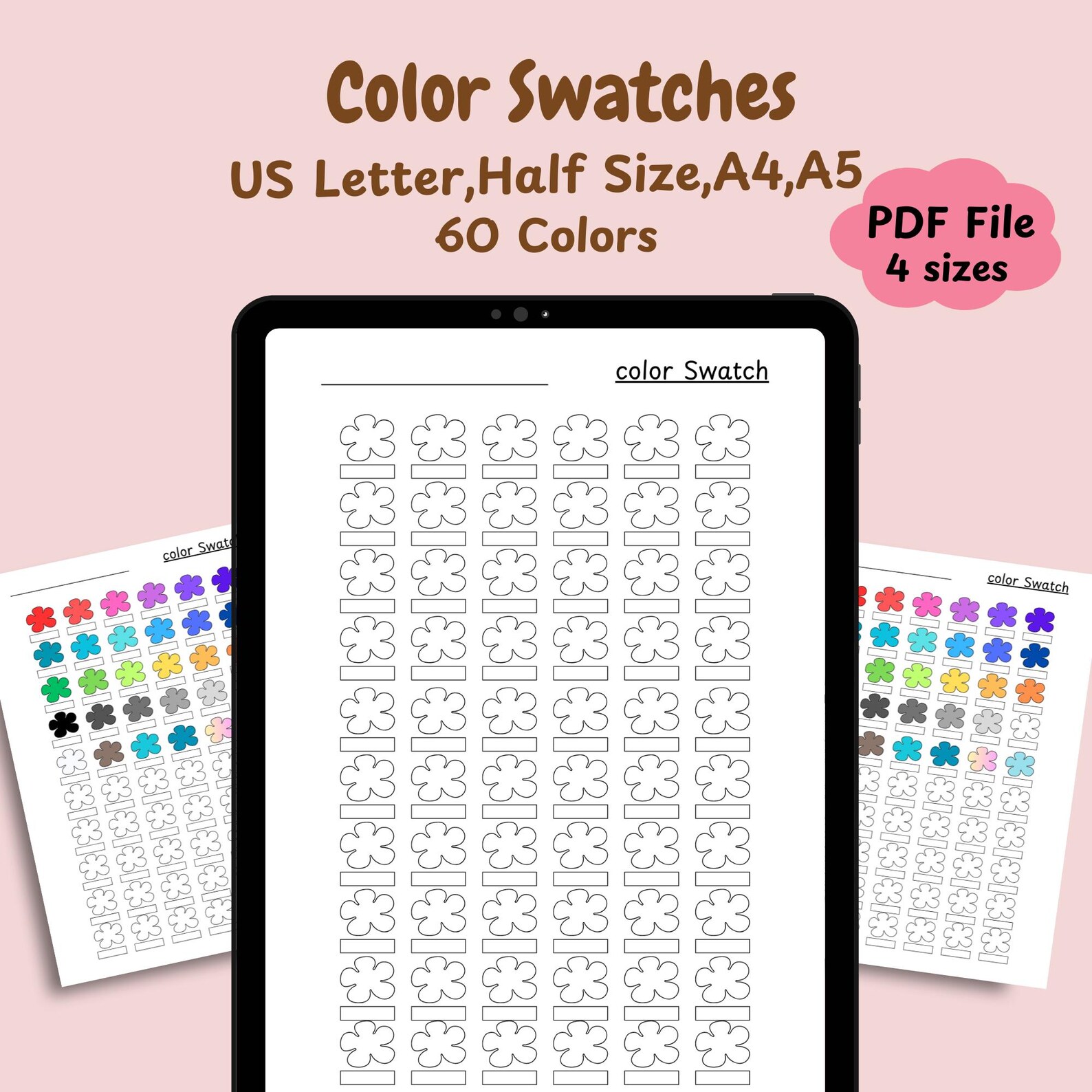Color Swatch Chart,blank Color Chart, Printable Color Swatch Template ...
