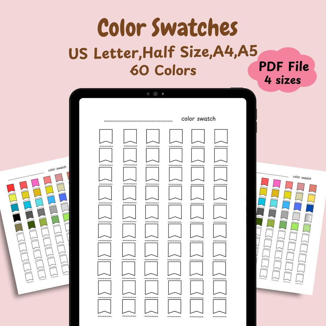 Color Swatch Chart,blank Color Chart, Printable Color Swatch Template ...