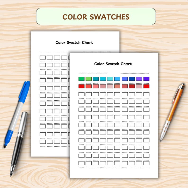 Color Swatch Chart,blank Color Chart, Printable Color Swatch Template ...