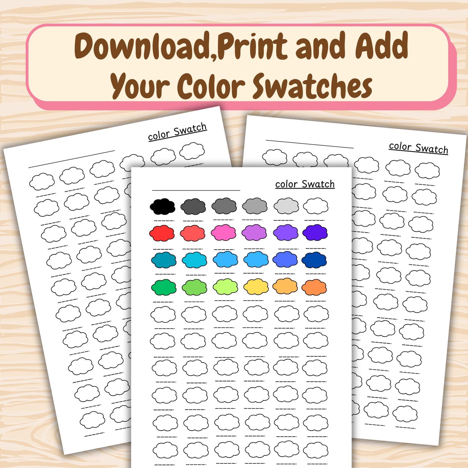 Color Swatch Chart,blank Color Chart, Printable Color Swatch Template ...