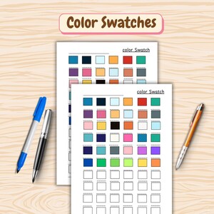 Square Color Swatch Chart,blank Color Chart, Printable Color Swatch ...