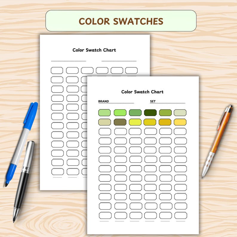 Color Swatch Chart,blank Color Chart, Printable Color Swatch Template ...