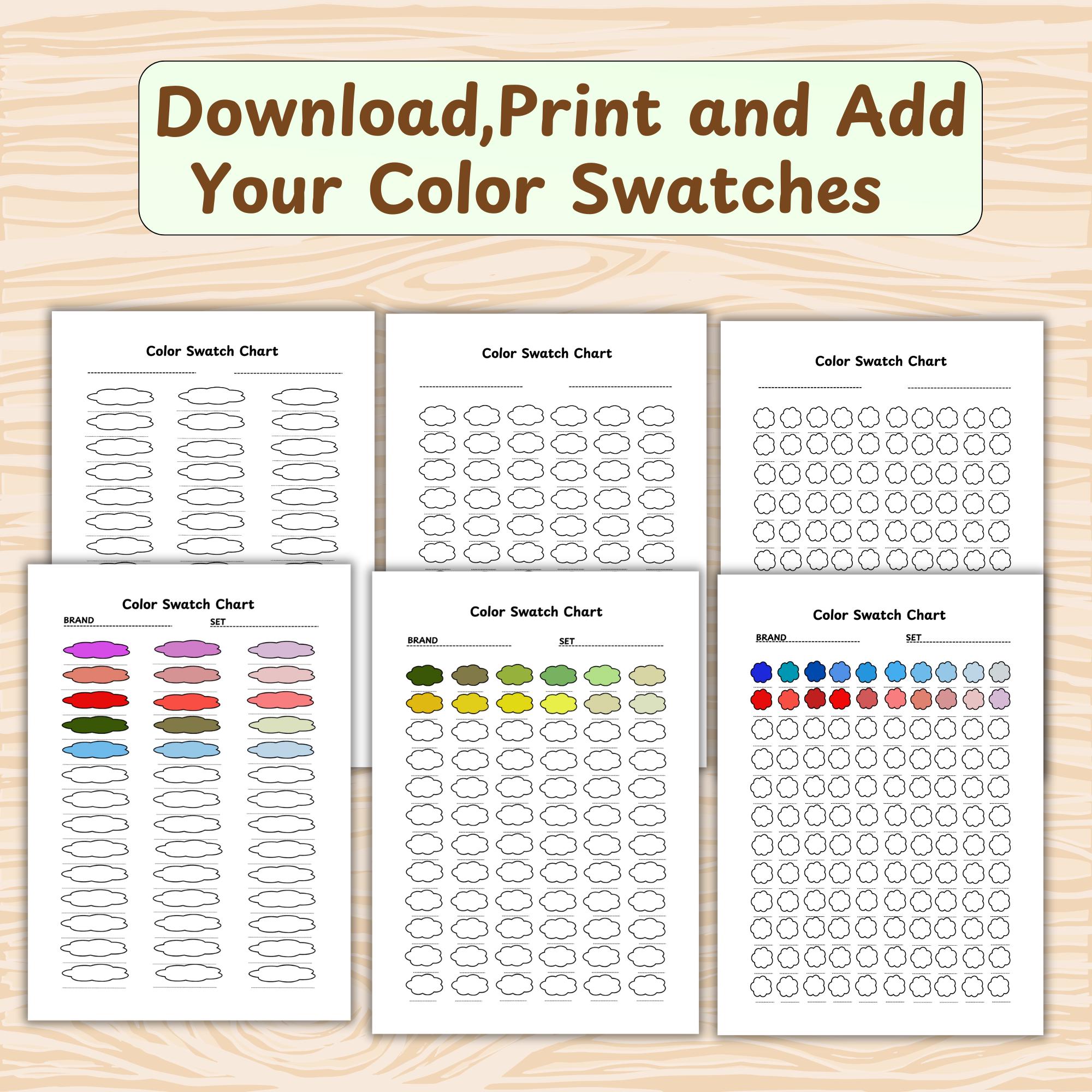 Color Swatch Chart,blank Color Chart, Printable Color Swatch Template ...